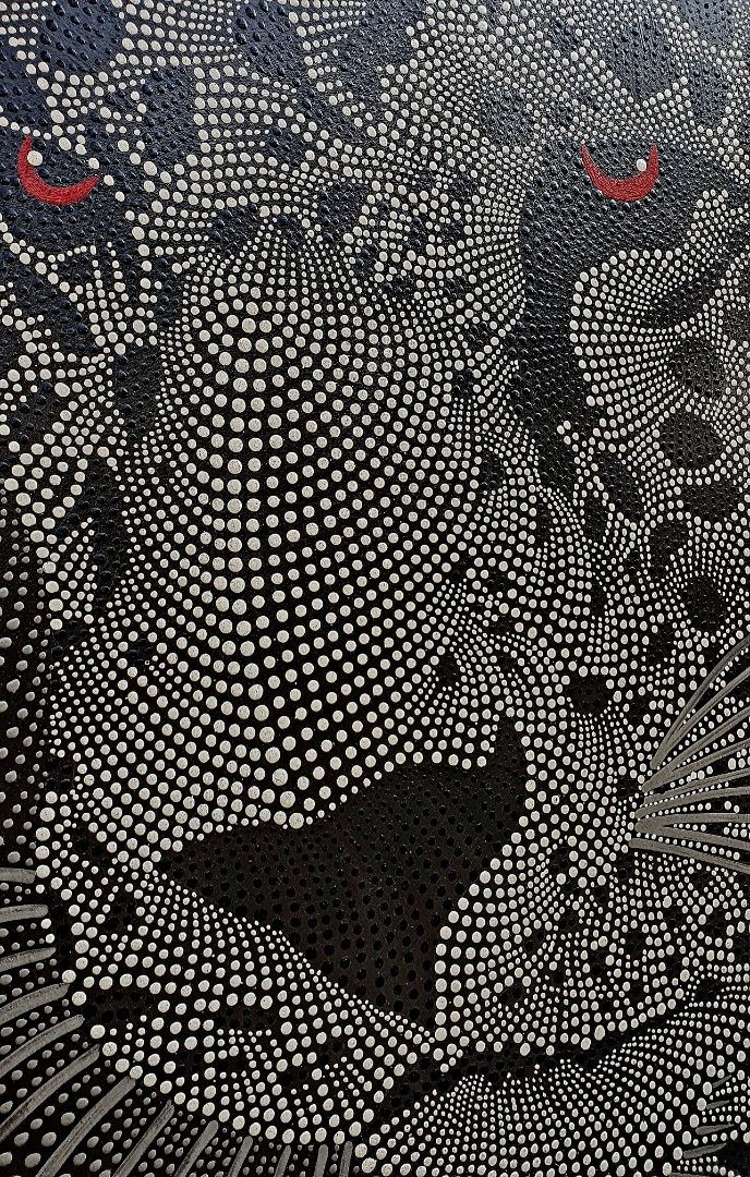 DOT PAINTING HANDMADE - LUKISAN TITIK TANGAN MOTIF MACAN MAUNG HARIMAU ...