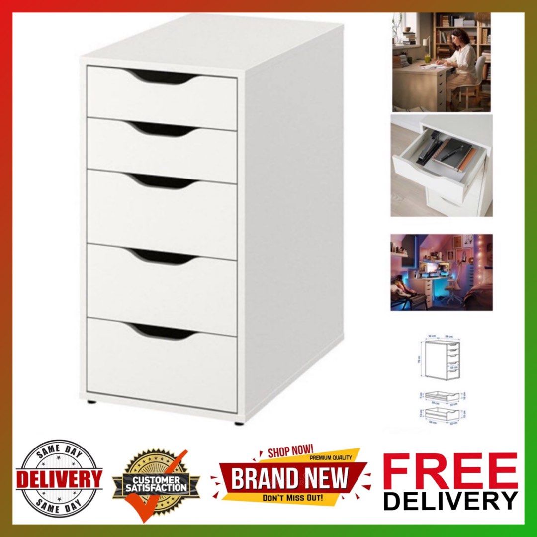Drawer unit, ALEX Drawer unit White ,36×70 Malm Brimnes Hemnes Nordli ...