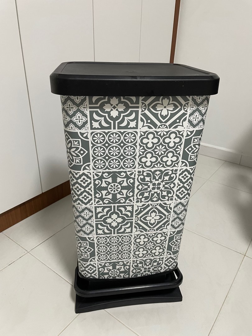 Dustbin/Storage with Peranakan Tiles Design, Furniture & Home Living ...