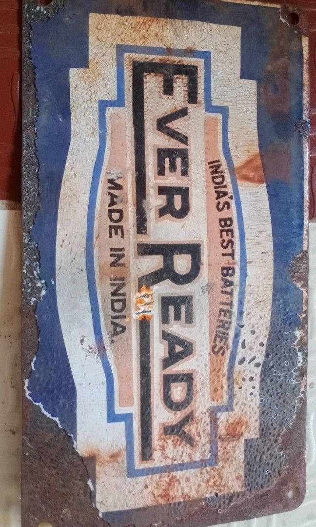 EVER READY ( EVEREADY ) . Vintage Sign Signboard Advertising 8 x 12 ...