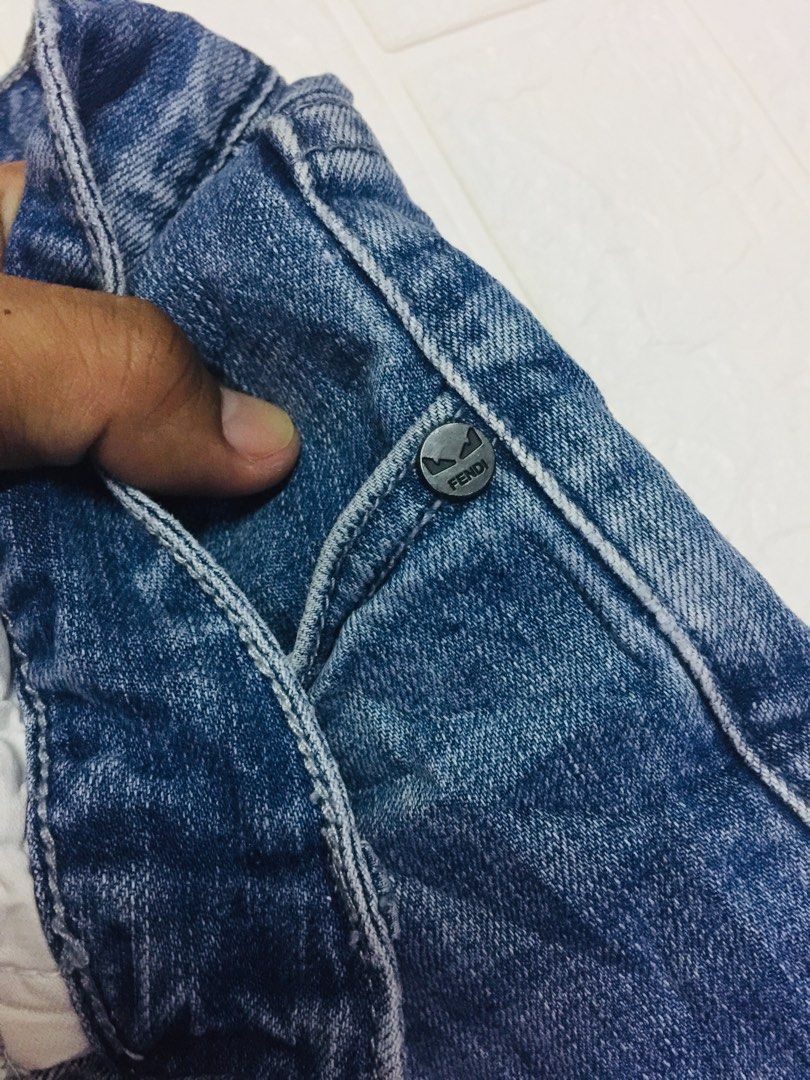 Fendi denim monster pants, Luxury, Apparel on Carousell