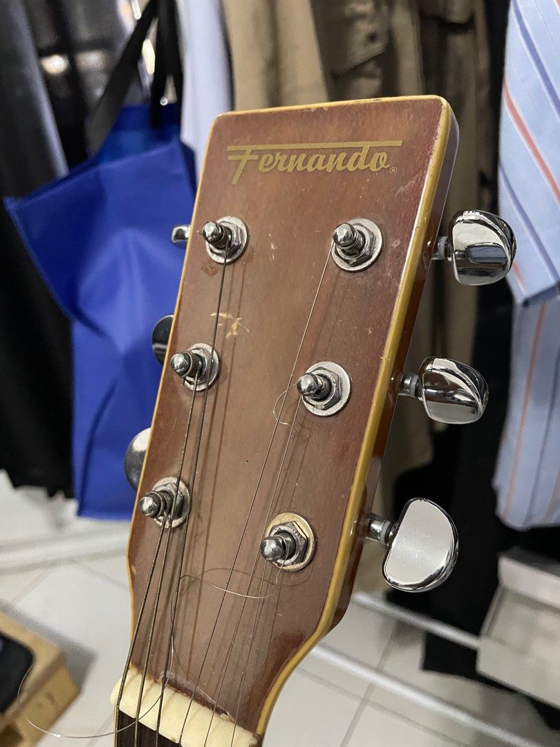Fernando Acoustic Guitar with Capo and Stand on Carousell
