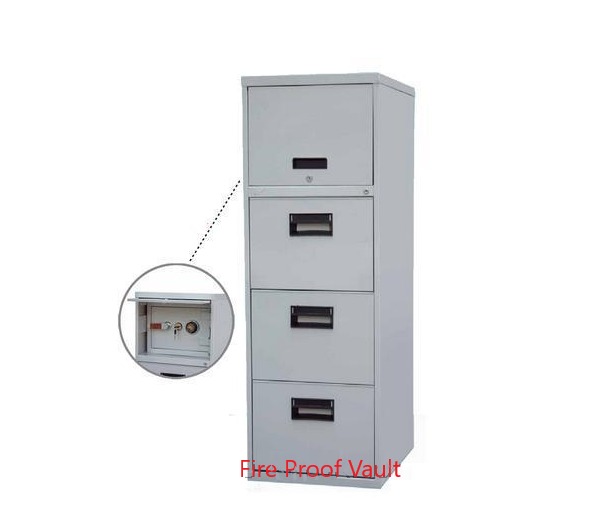 Alverstone Filing Cabinet with Vault, Fire Proof Vault, Offwhite Filing ...