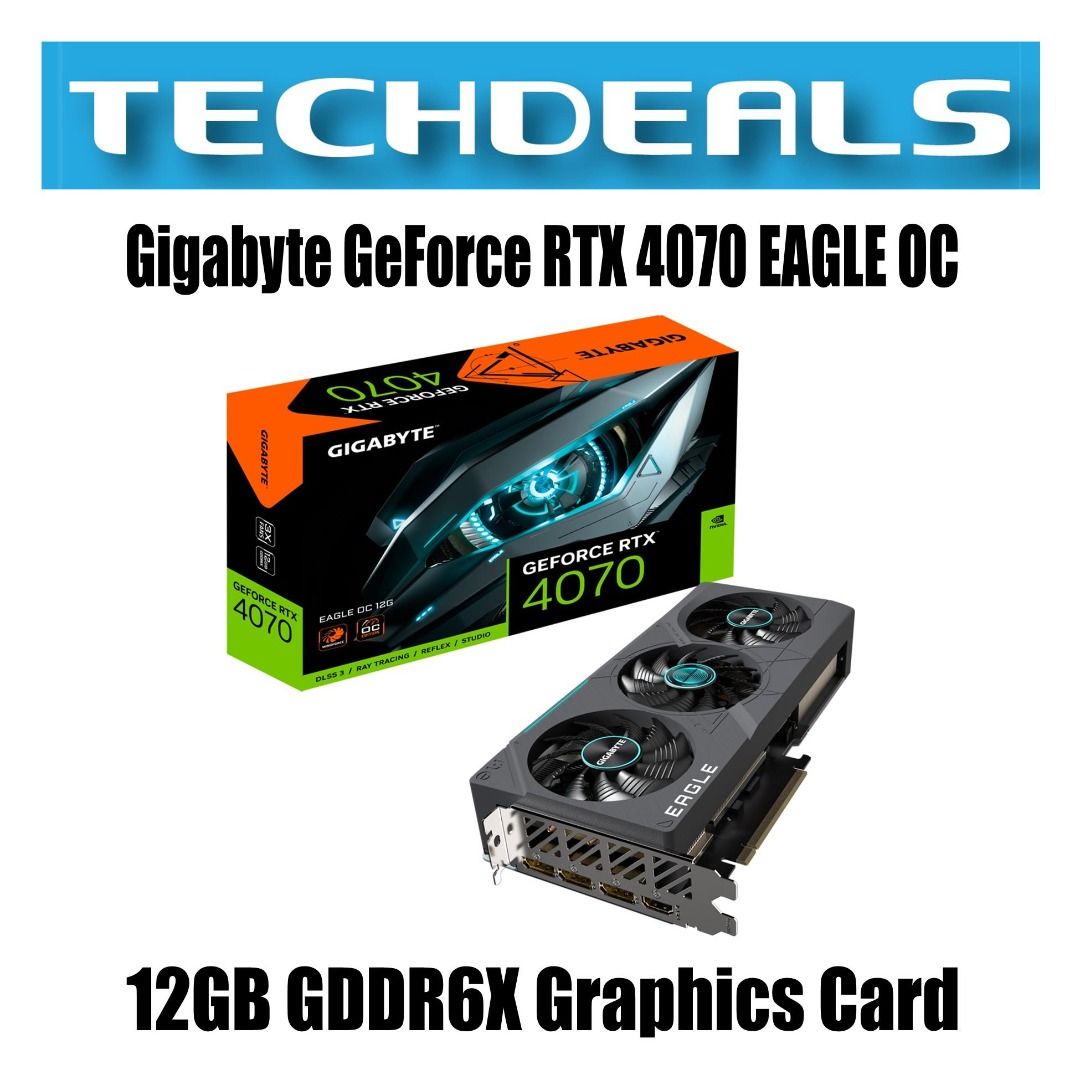 Gigabyte GeForce RTX 4070 EAGLE OC 12GB GDDR6X Graphics Card, Computers ...