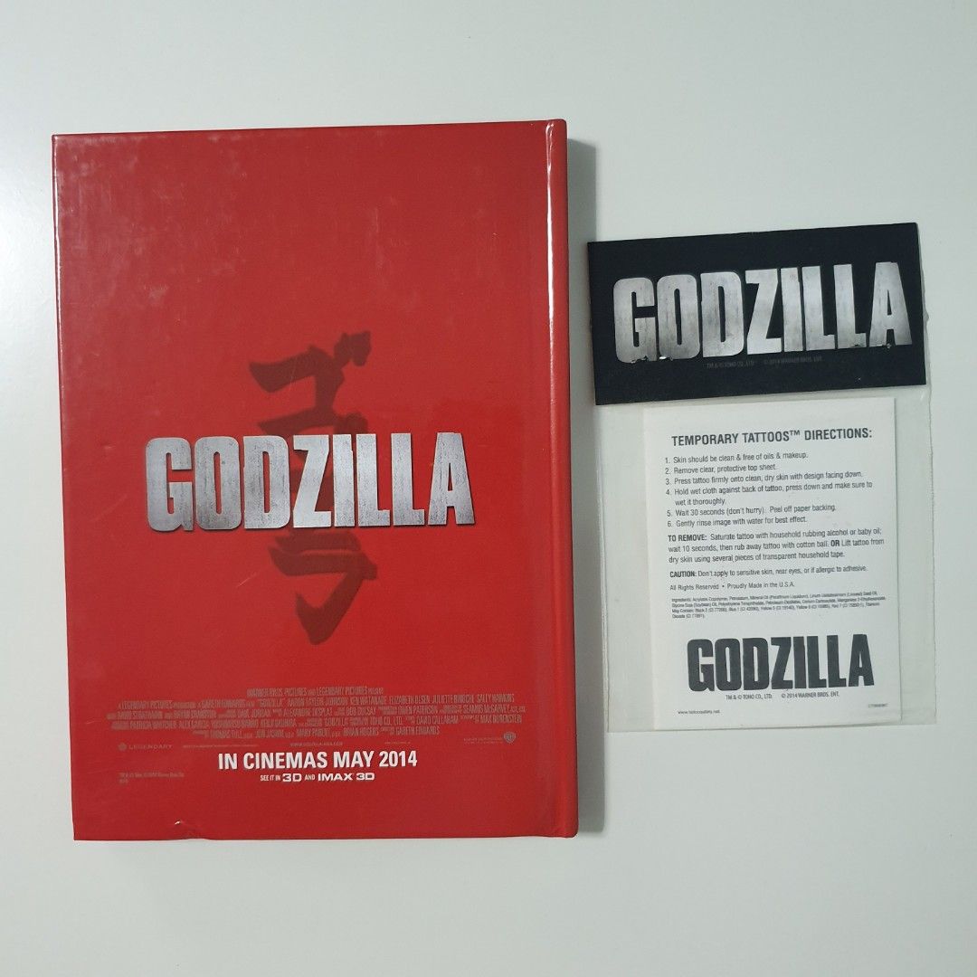 Godzilla Movie Premium A5 Notebook and Temporary Tattoo Stickers Set ...