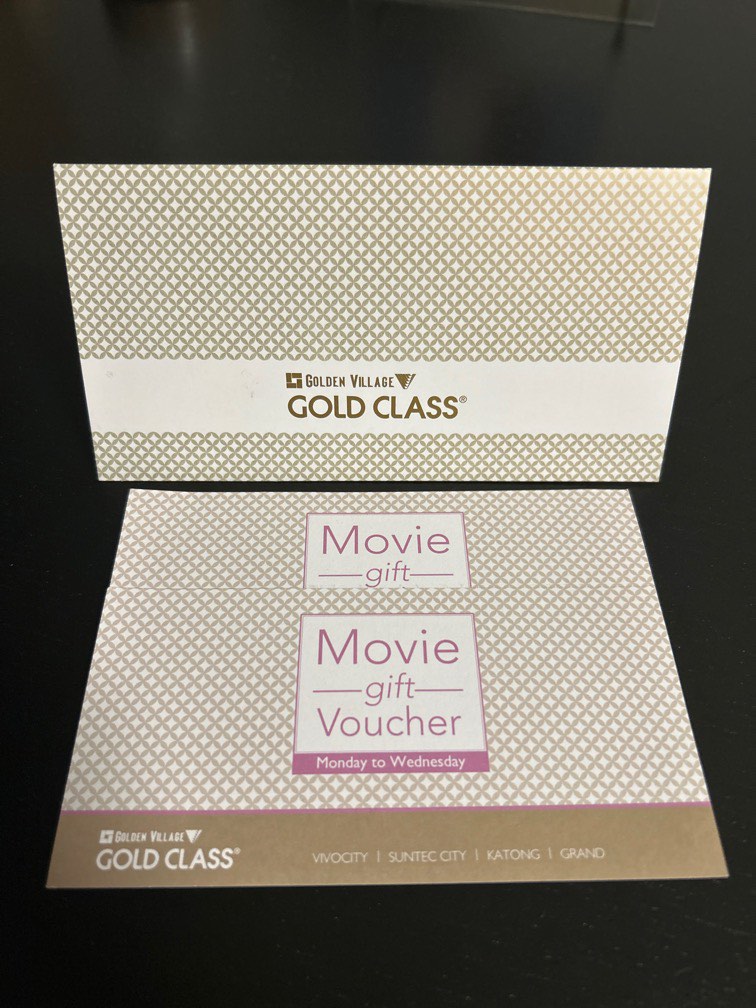 GV Gold Class Movie Gift Voucher Weekday, Tickets & Vouchers, Vouchers ...
