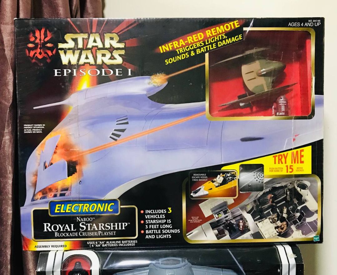 HASBRO HUGE STAR WARS 1991 EPISODE 1 NABOO ROYAL STARSHIP BLOCKADE ...