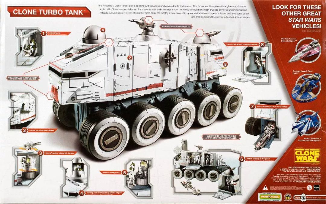 HASBRO STAR WARS THE CLONE WARS CLONE TURBO TANK INCLUDES EXCLUSIVE ...