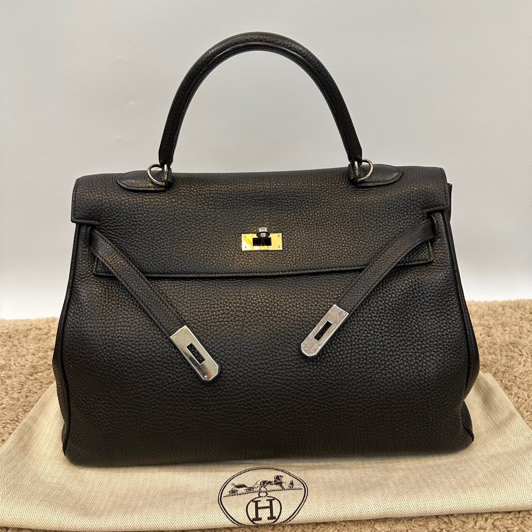 Hermes Kelly 30 Black Togo, Luxury, Bags & Wallets on Carousell