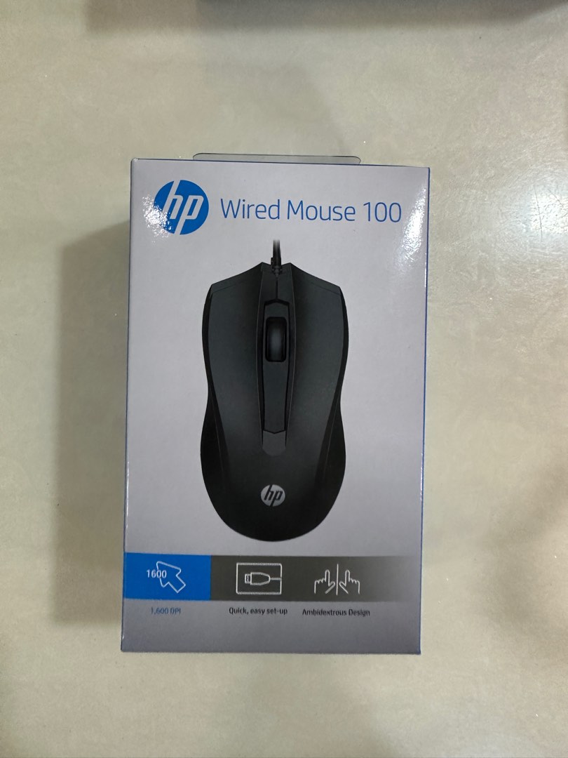 HP wired mouse 100, Computers & Tech, Parts & Accessories, Mouse ...