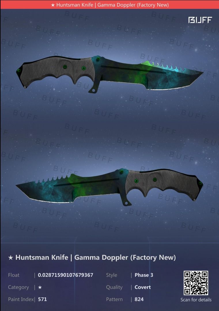 Huntsman Gamma Doppler Phase 3 CSGO CS2, Video Gaming, Gaming ...