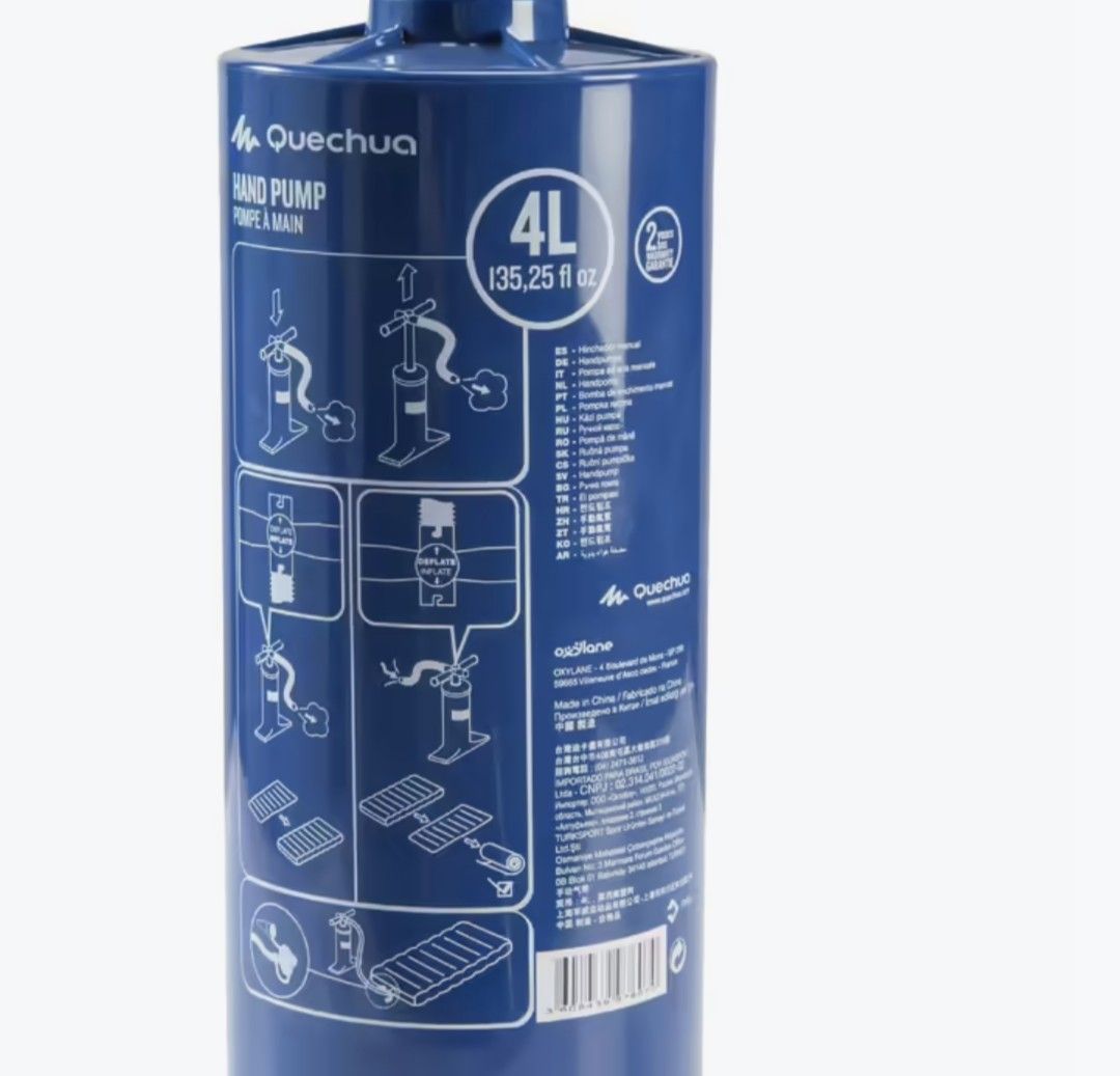 Inflatable Camping Mattress Quechua for 2 pax (140cm) and 4L hand pump ...