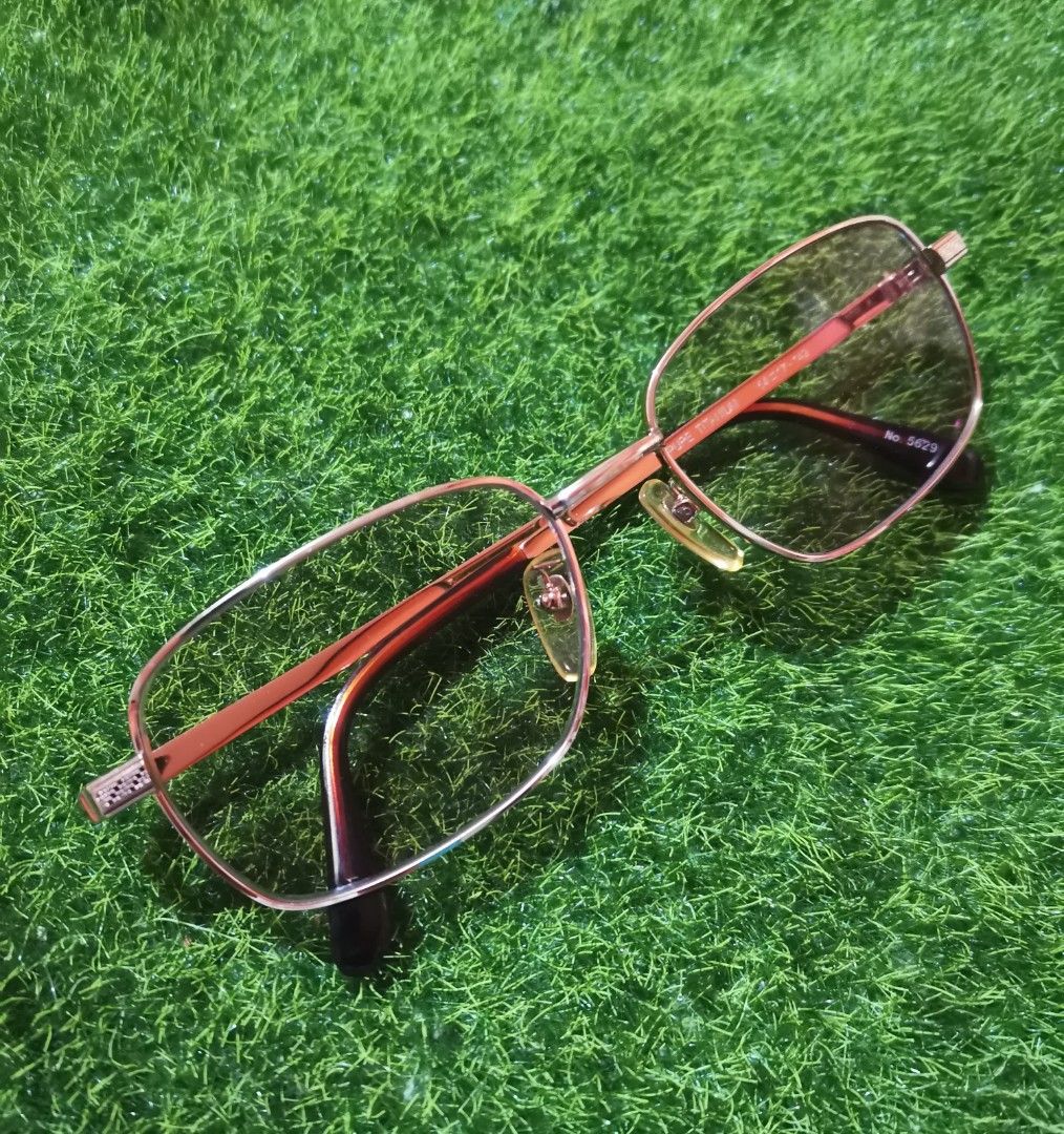 JAPANESE EYEGLASSES FRAME PURE TITANIUM GOLD TONE [ 5417-142] VINTAGE ...