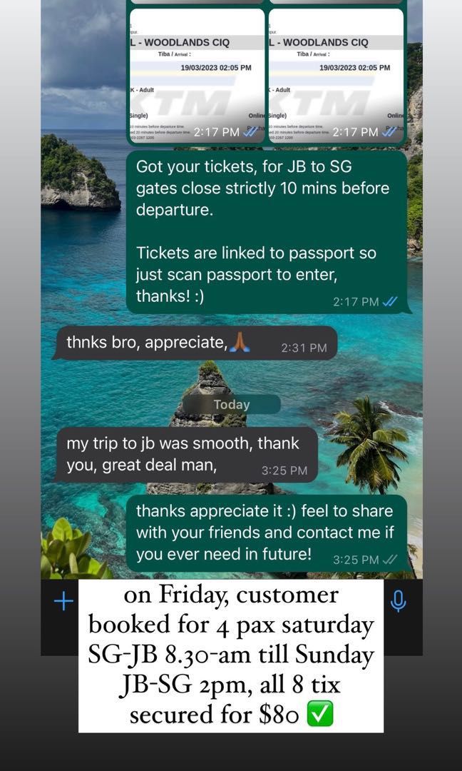 JB Train Ticket KTM Shuttle Tebrau Woodlands Snatching Service (100% ...