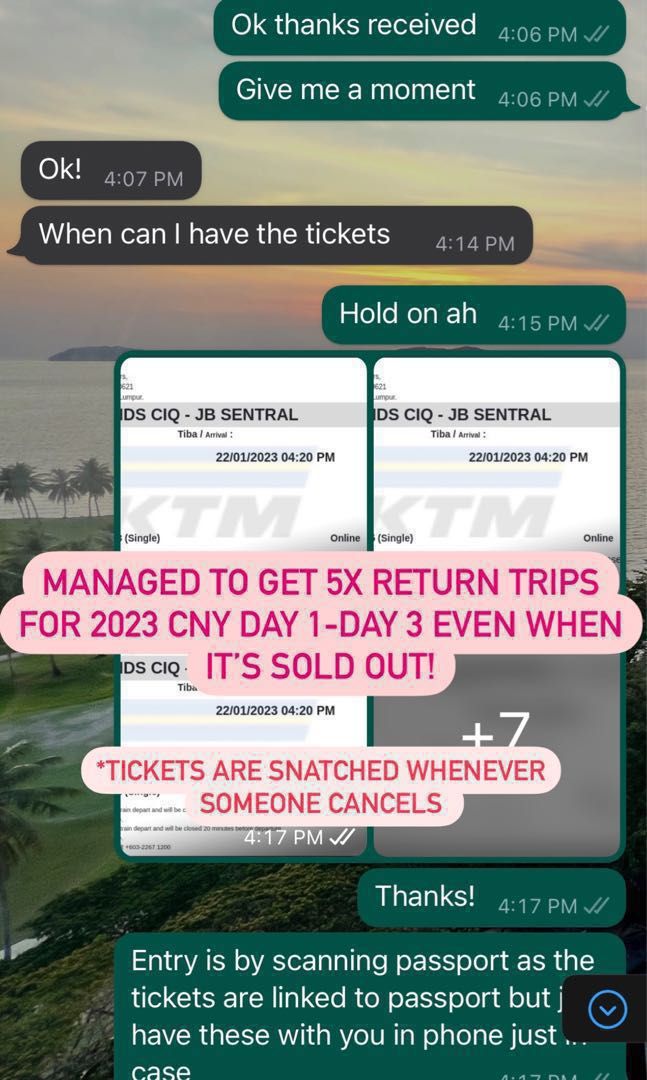 JB Train Ticket KTM Shuttle Tebrau Woodlands Snatching Service (100% ...