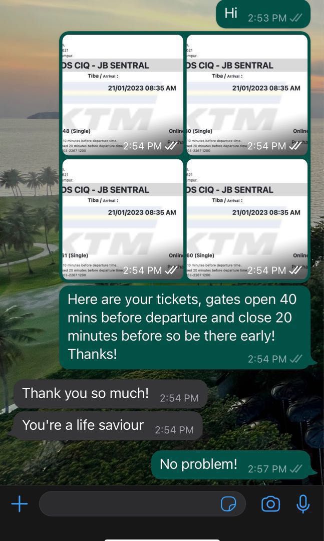 JB Train Ticket KTM Shuttle Tebrau Woodlands Snatching Service (100% ...