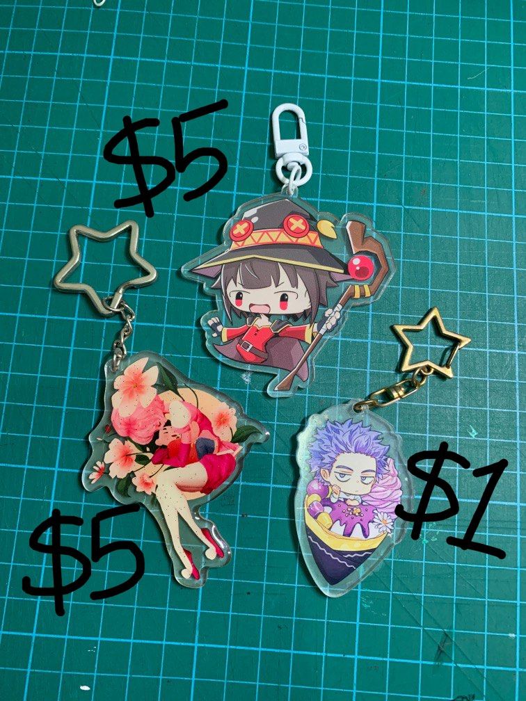 CLEARANCE Keychain Shinsou Pink Diamond Rose Megumin Konosuba MHA BNHA ...
