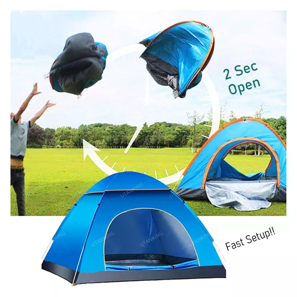 Khemah Campak Auto Pop Up Khemah Auto Buka Camping, Hobbies & Toys ...