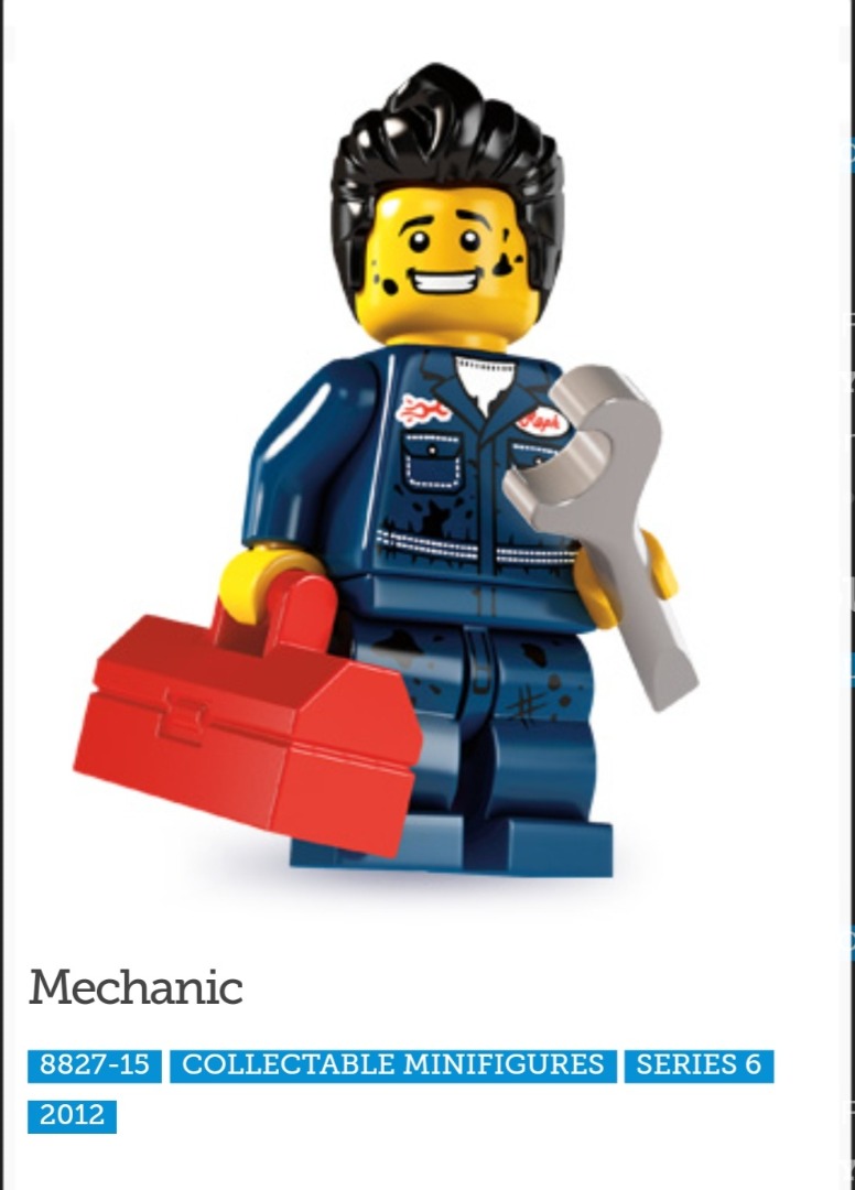 Lego 8827 Series 6 8827-15 / COL06-15 Mechanic with a wrench and ...