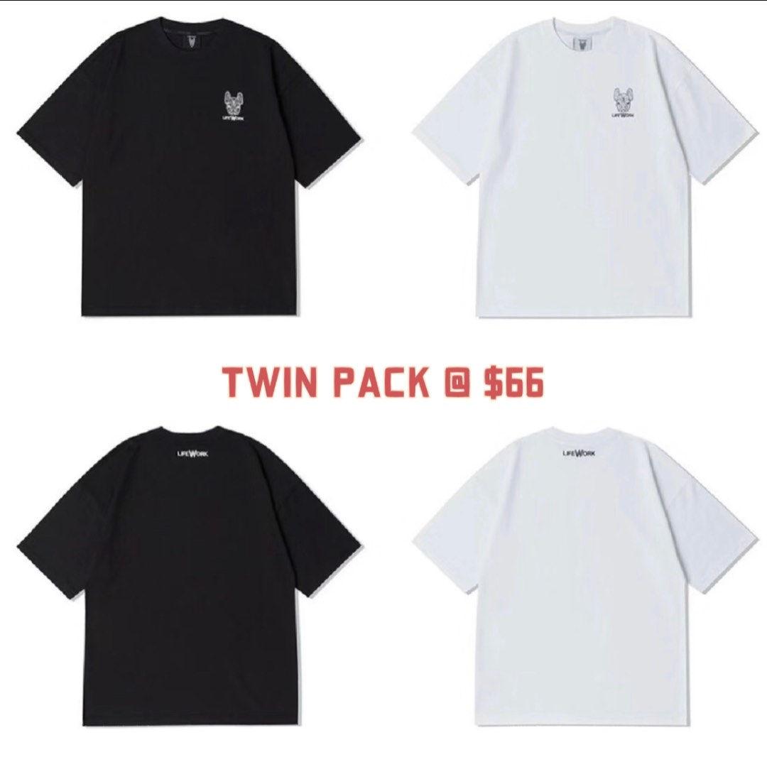 Lifeworks Small Logo Twin Pack, Men's Fashion, Tops & Sets, Tshirts ...