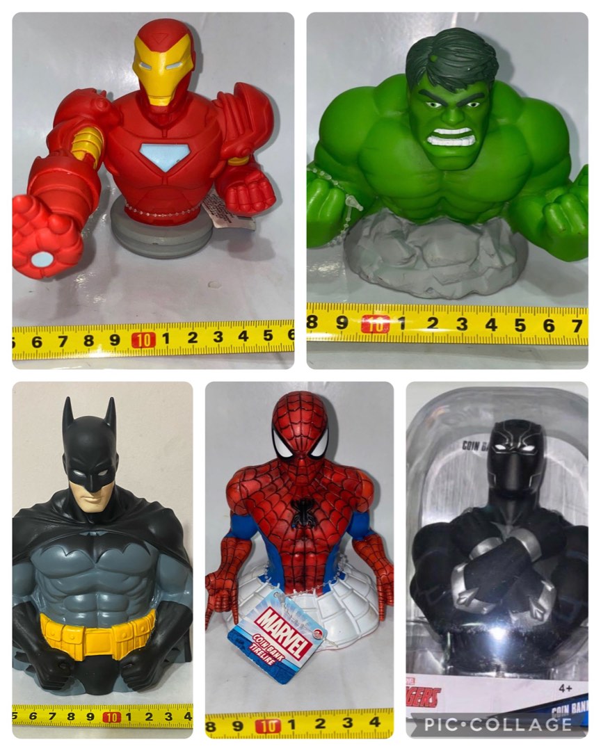 Marvel avengers coin bank batman ($30) black panther ($30) hulk ($25 ...