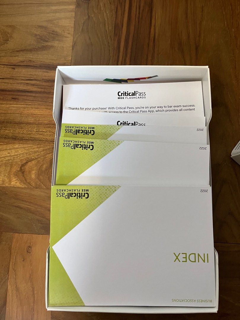 New York bar Critical Pass flash cards study notes , 興趣及遊戲, 書本 & 文具 ...