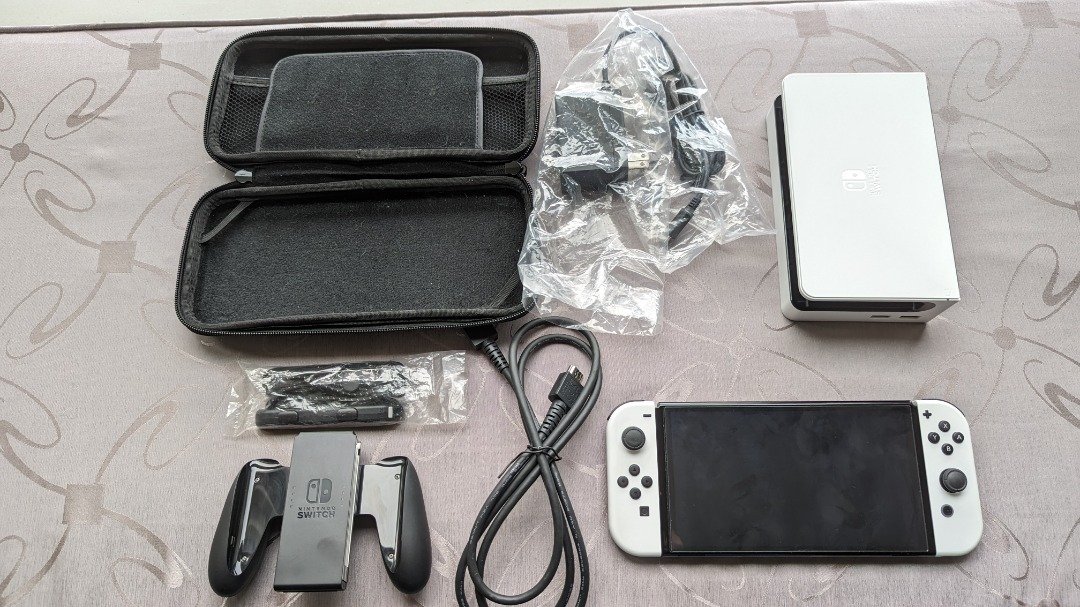Nintendo Switch OLED Model White Full Set Game Concole, Video Gaming ...