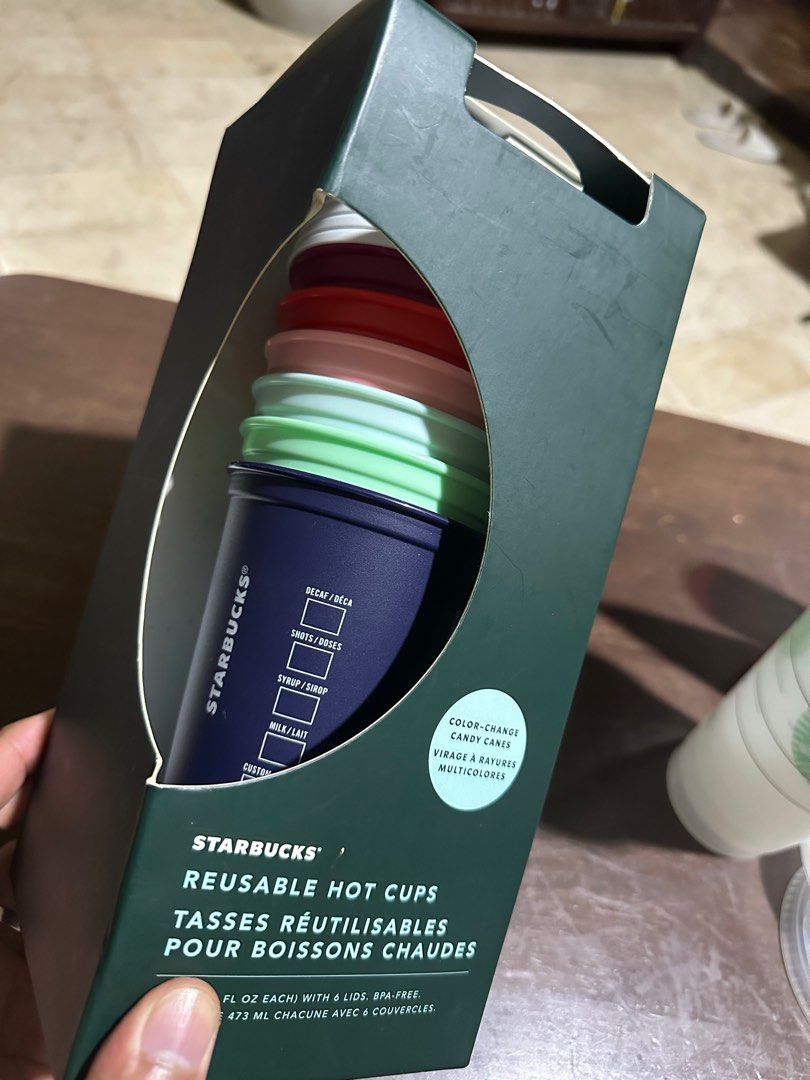 Original Starbucks Reusable Hot Cups Set of 6 Color-Change Candy Canes ...