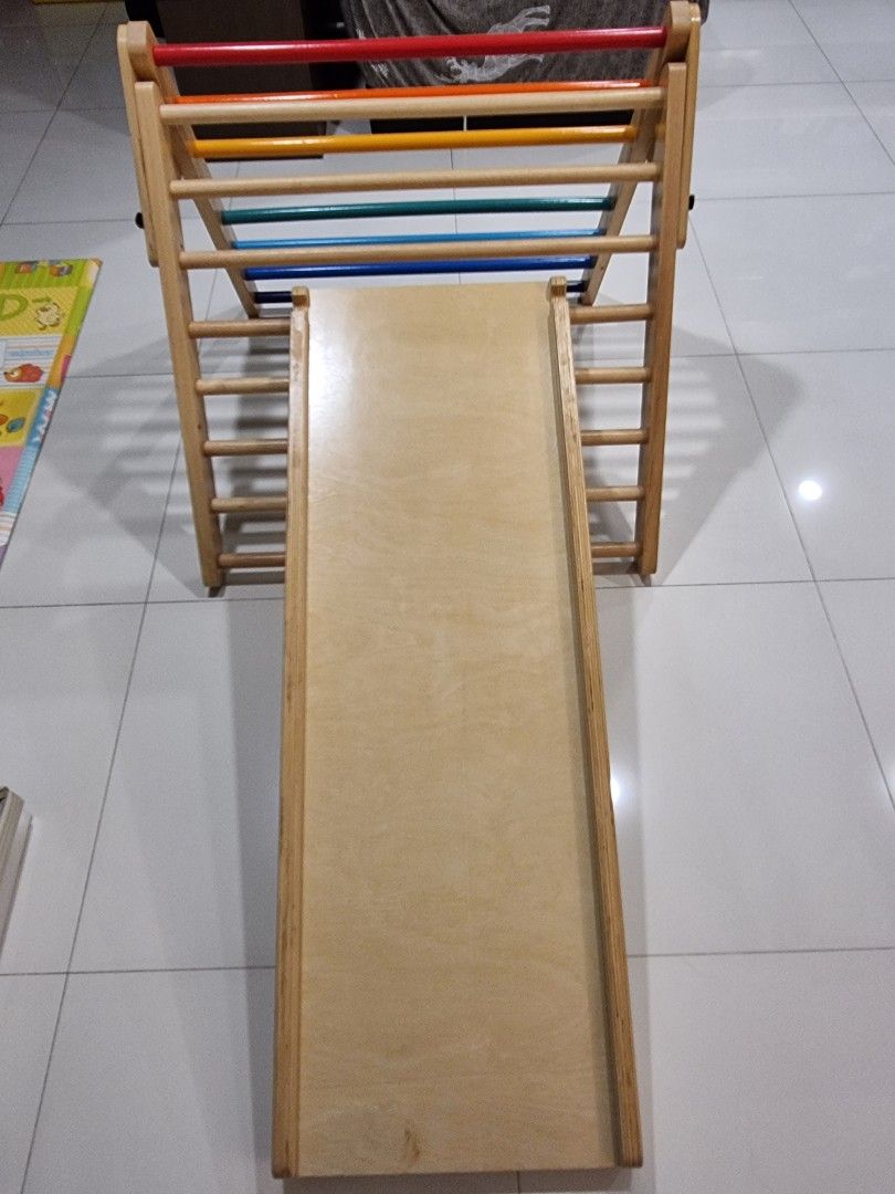 Pikler Triangle and Ramp (Rainbow), Babies & Kids, Infant Playtime on ...