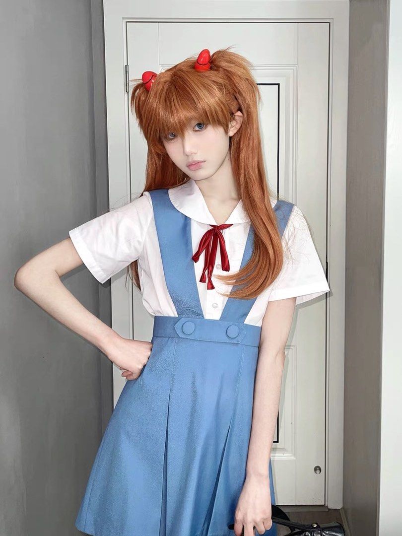[po] Eva Cosplay Asuka Rei Costume Women School Jk Uniform Hobbies