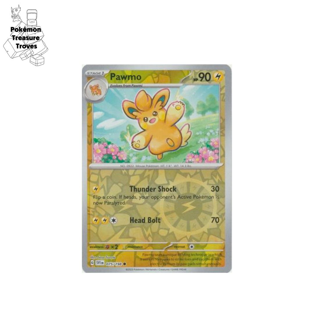Pokemon Scarlet & Violet Pawmo Reverse Holo Card, Hobbies & Toys, Toys ...