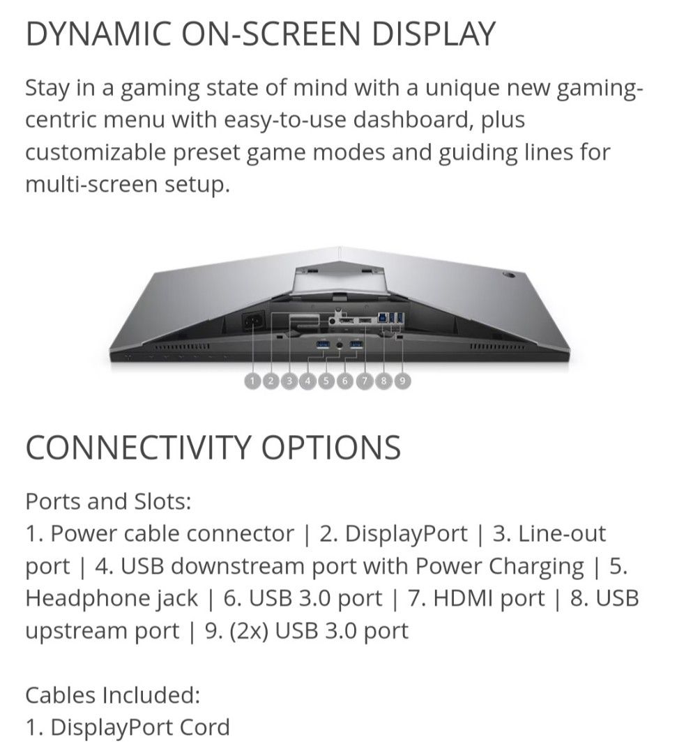 Preloved Mint Condition Alienware AW2518H 25" G-Sync Gaming Monitor ...