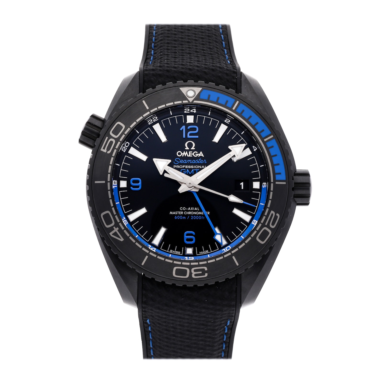 Pre-Owned Omega Seamaster Planet Ocean 600M Deep Black 215.9, Luxury ...