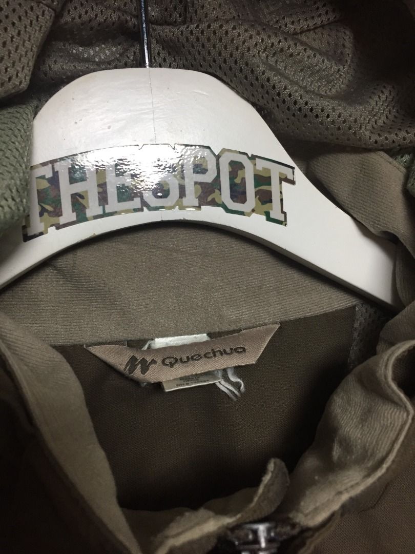 Quechua olive green hard shell jacket, Men's Fashion, Coats, Jackets ...