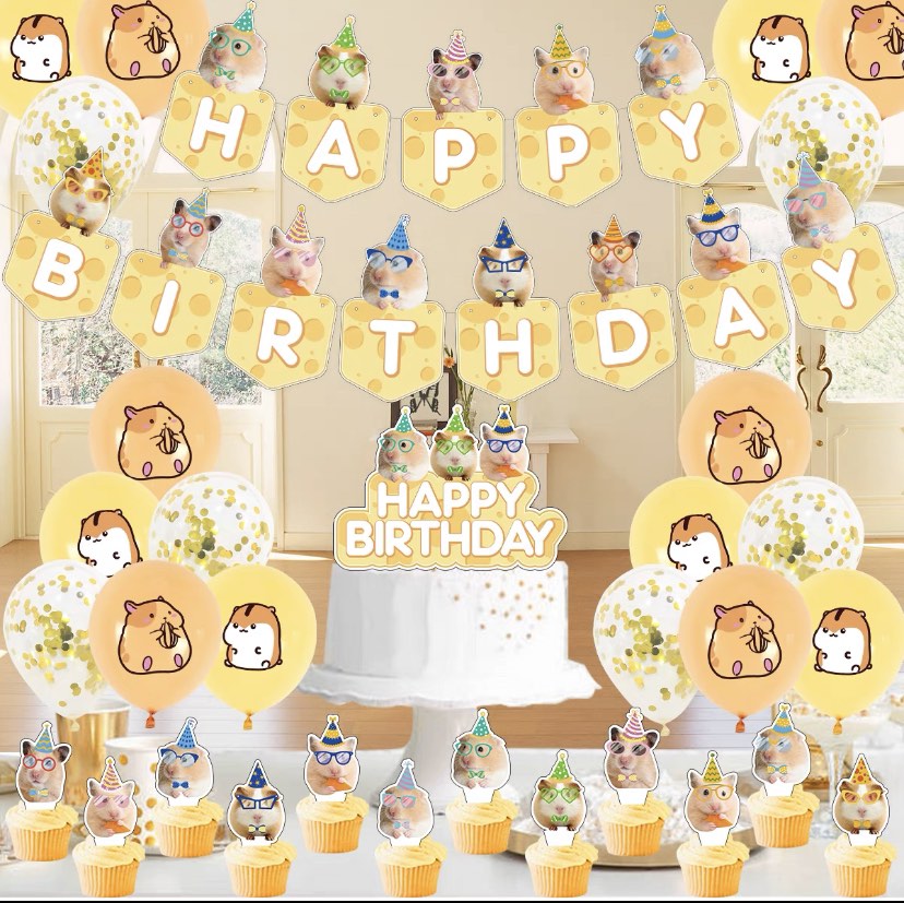 (Ready Stock)Hamsters Theme Bithday Decor Set, Hobbies & Toys ...