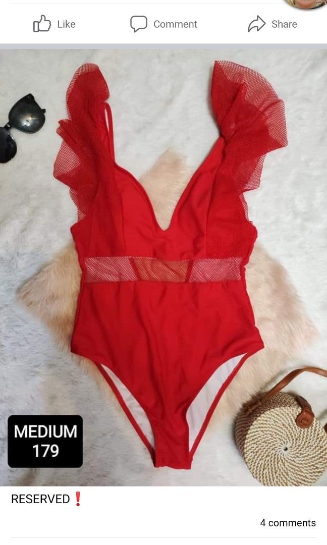 Red swimsuit, Women's Fashion, Swimwear, Bikinis & Swimsuits on Carousell