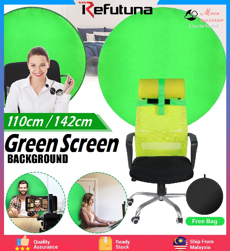 Refutuna 110cm / 142cm Portable Green Screen Round Reflector Background ...