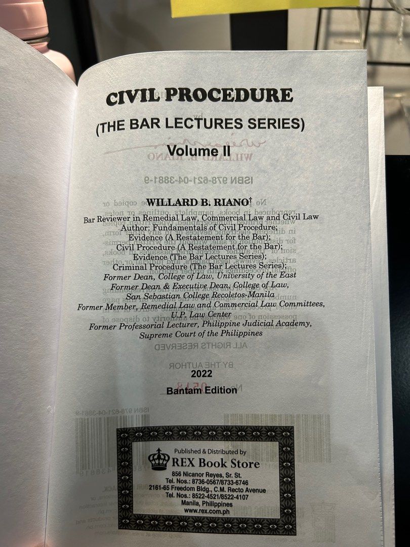 Riano Civil Procedure 2022 Edition, Hobbies & Toys, Books & Magazines, Textbooks on Carousell