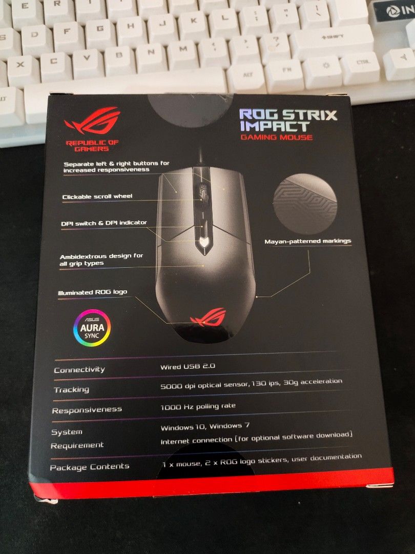 ROG strix Impact Mouse, Computers & Tech, Parts & Accessories, Mouse ...