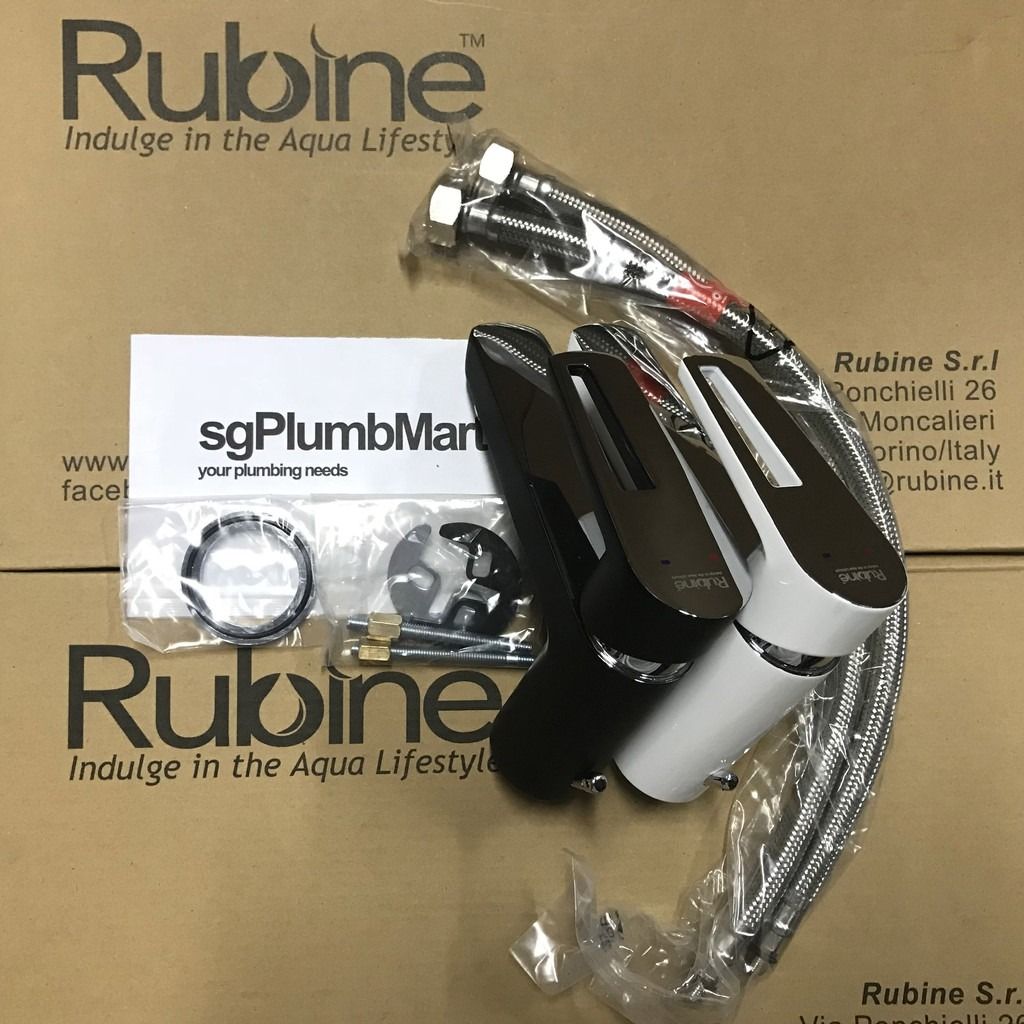 Rubine Stylo Basin Mixer Tap 9121/9121-BK/9121-WH Bathroom Wash Basin ...