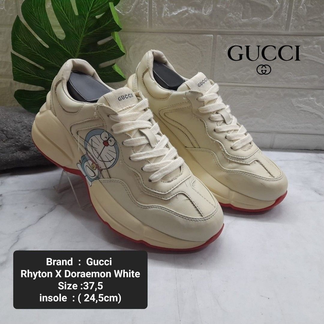Sepatu Gucci Rhyton X Doraemon White Ukuran 37,5, Fesyen Wanita, Sepatu ...