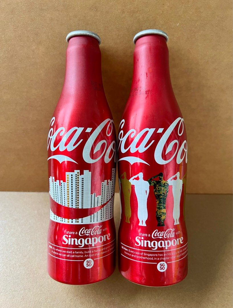 SG50 Coca Cola tin bottle, Hobbies & Toys, Memorabilia & Collectibles ...