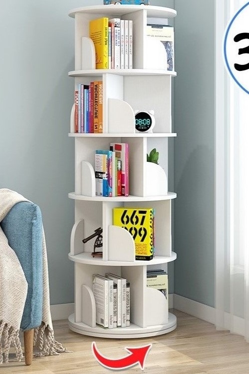 SG ready stock, 360 degree rotation book rack book case book shelf ...
