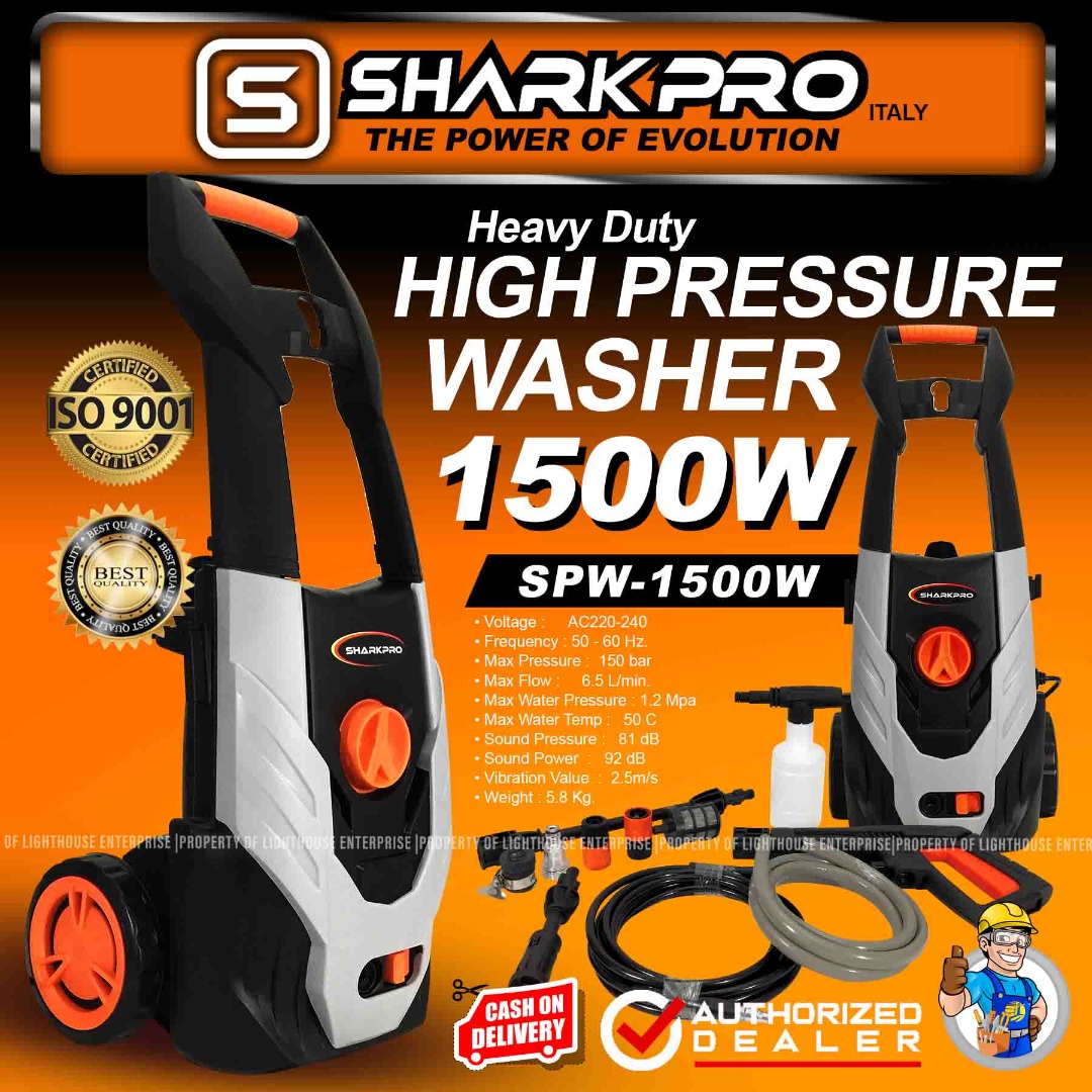 SHARKPRO Portable Pressure Washer Vertical Type 1500W (SPW-1500W ...