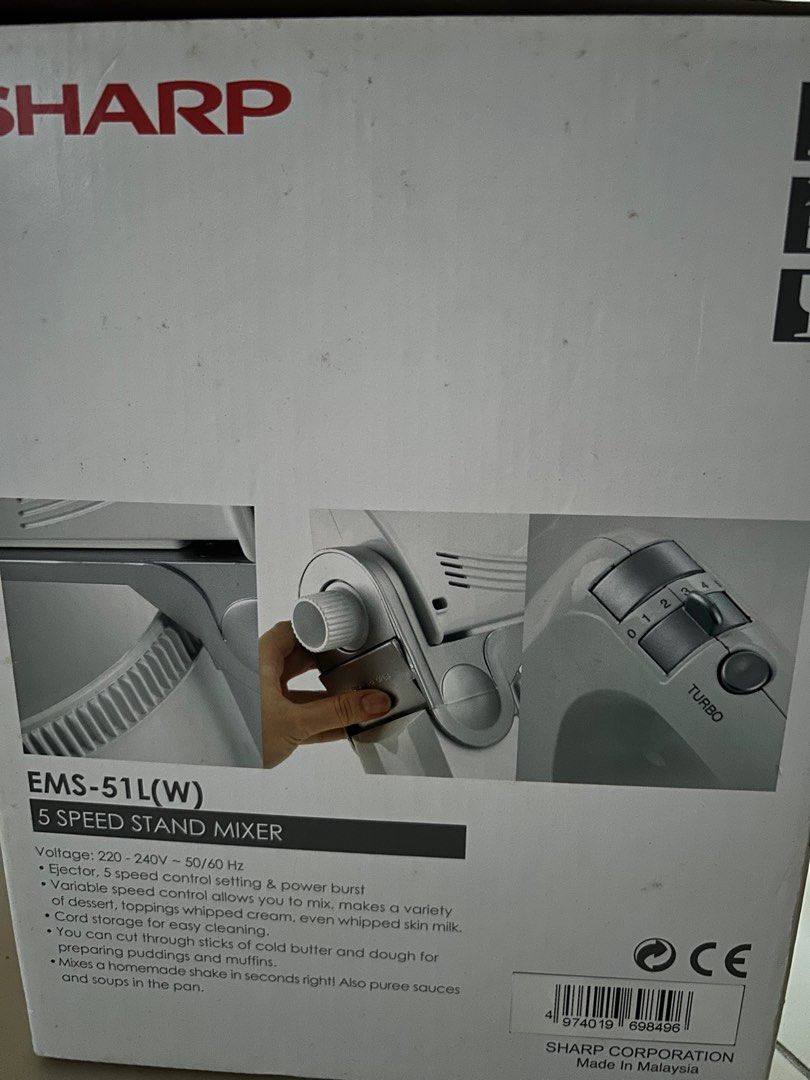 Sharp 5 Speed Stand Mixer, TV & Home Appliances, Kitchen Appliances ...