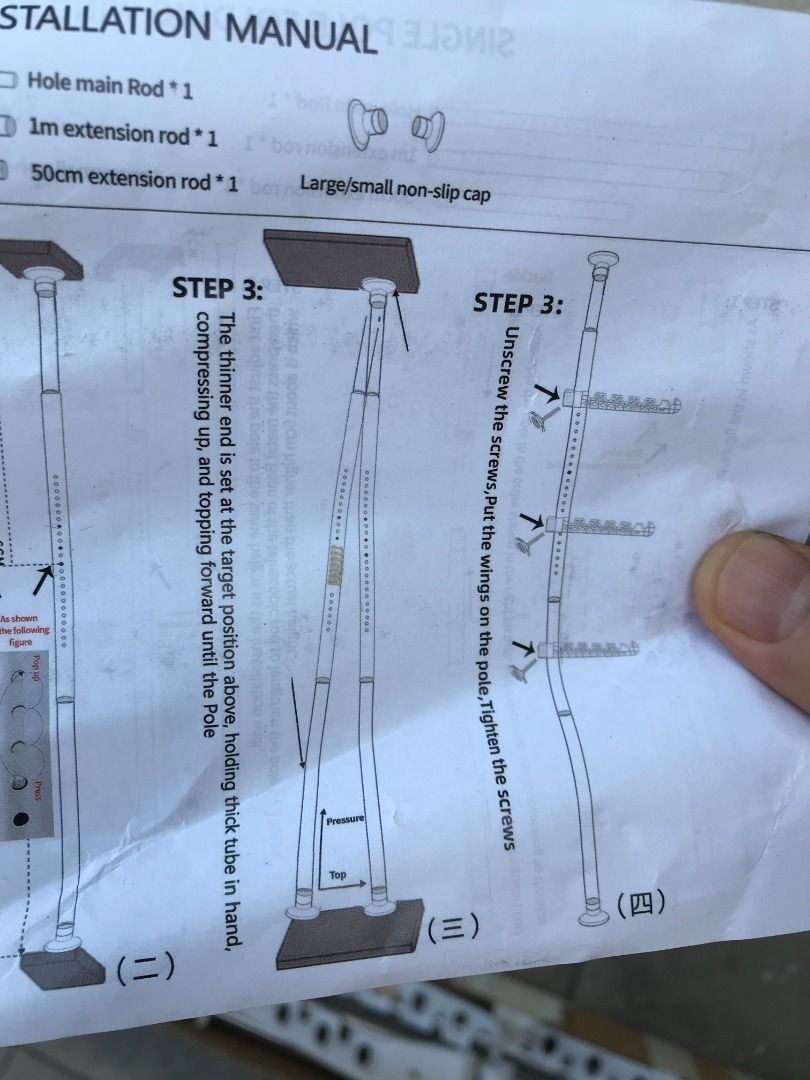Single pole wing coat rack In dismantled condition. Instruction for ...