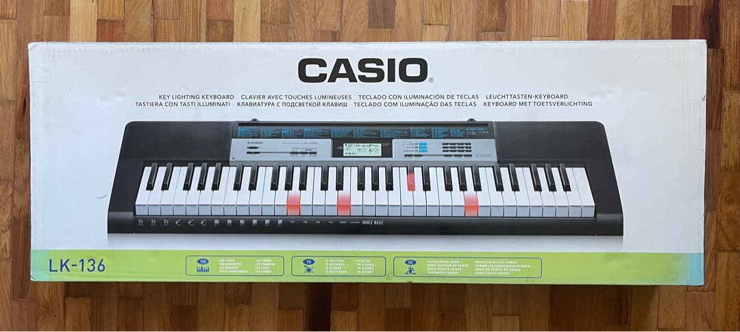 Slightly used CASIO LK-136, Hobbies & Toys, Music & Media, Musical ...