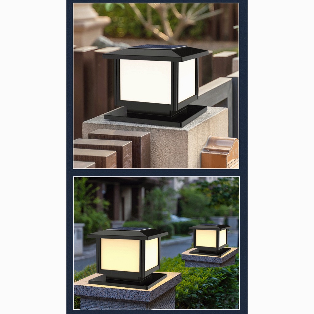 Solar Pillar Lights Outdoor Charging IP65 Waterproof Column Lamp For ...