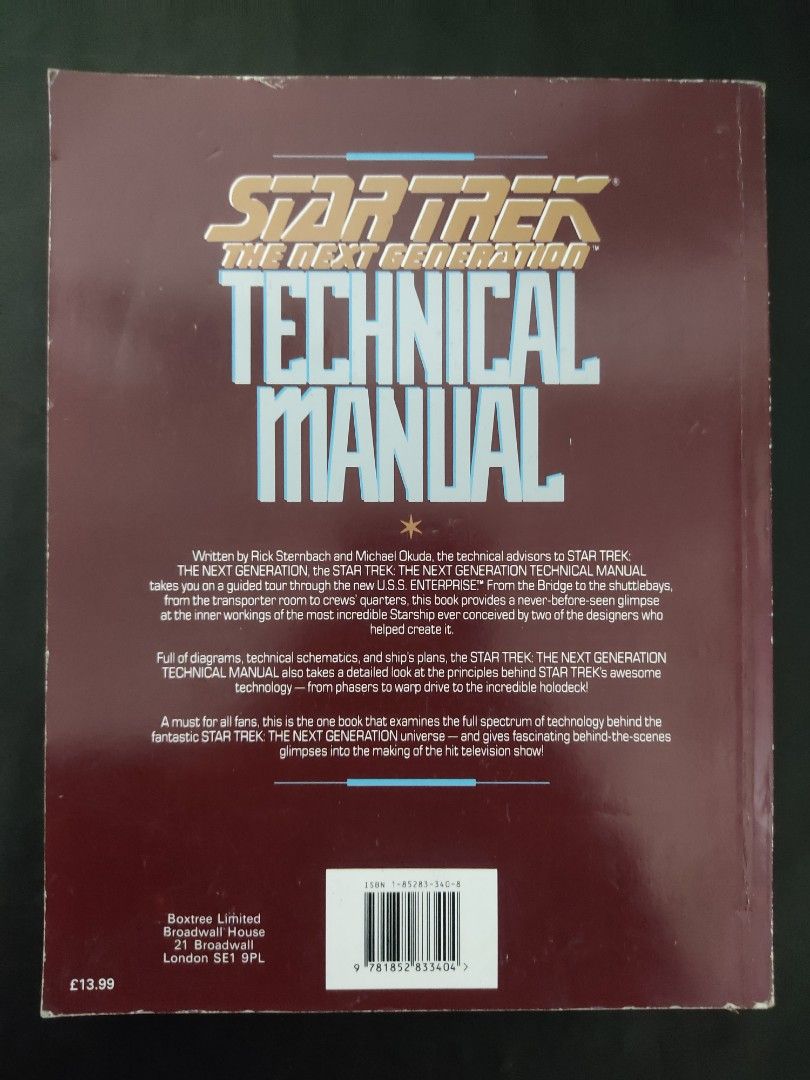 Star Trek: The Next Generation Technical Manual, Hobbies & Toys, Books ...
