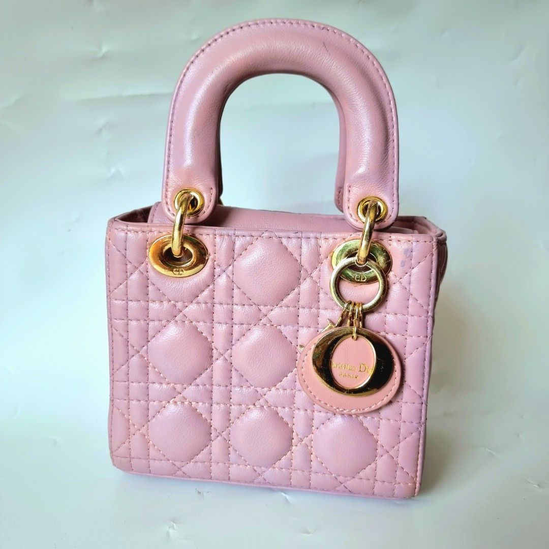 Tas Dior lady pink on Carousell